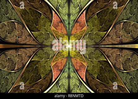 Symmetric multicolor fractal tracery. Beautiful floral pattern, flower ...