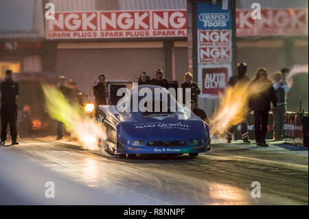 Top Fuel funny car drag racing at Santa Pod Raceway. Kevin Chapman Ford ...
