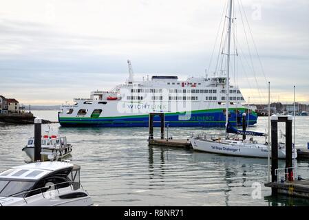 The victoria of wight wightlink ferry entering Portsmouth Harbour Stock ...
