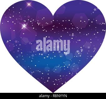 Vector fantastic galaxy heart isolated on transparent background ...