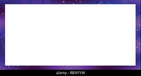 Vector fantastic galaxy rectangle border isolated on transparent ...