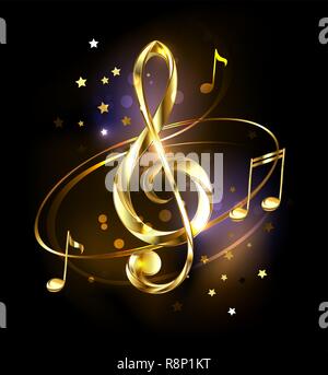 golden music background with notes - vector Stock Vector Image & Art ...
