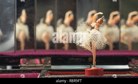 Vintage music box carillon with ballerina and mirrors Stock Photo Alamy
