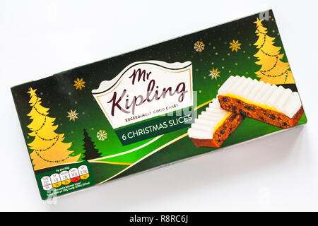 Box of Mr Kipling 6 Christmas Slices exceedingly good cakes isolated om ...