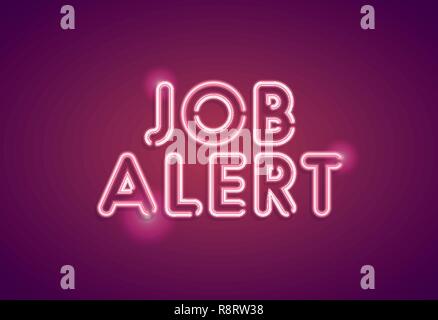 Job Alert neon employment sign Stock Vector Image & Art - Alamy