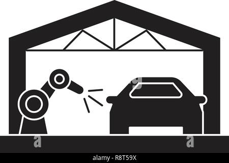 Assembly line line icon concept. Assembly line flat vector symbol, sign ...