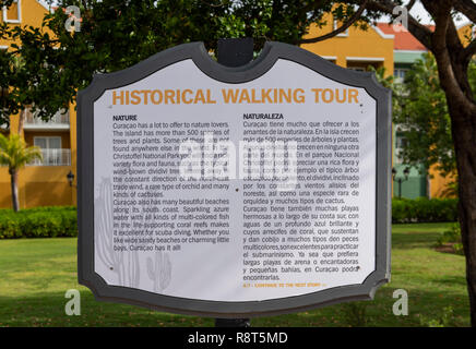 Sign for Historical Walking Tour Curacao Stock Photo - Alamy