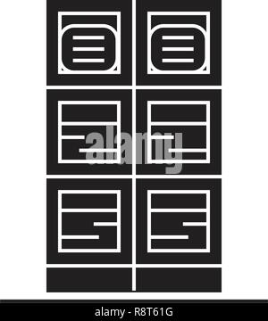 Server & Data Center Icons Black & White Set Big Stock Vector Image ...