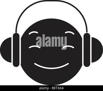 Vector illustration Emoticon DJ Stock Vector Image & Art - Alamy