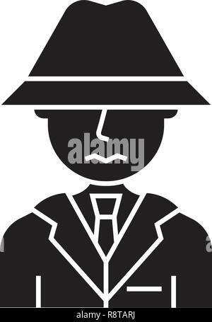 Suspicious Man vector icon isolated on transparent background ...