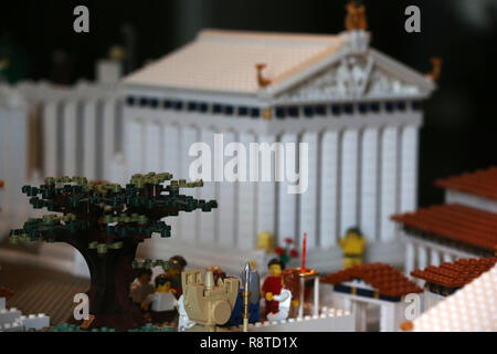 Lego bricks Parthenon of Acropolis of Athens in Mini Land area in ...