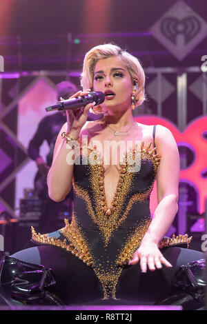 Bebe Rexha during the Y100 iHeartRadio Jingle Ball 2018 at BB&T Center ...