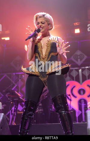 Bebe Rexha during the Y100 iHeartRadio Jingle Ball 2018 at BB&T Center ...