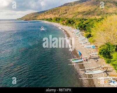 Indonesia, East Bali, Amlapura, Amed Coast, Selang Beach or White Sand ...