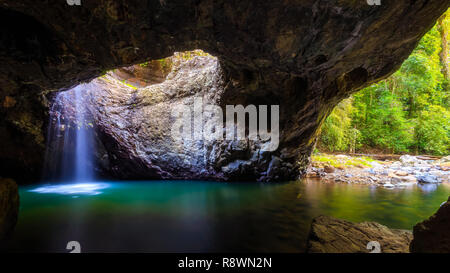 Waterfall in Springbrook National Park. Rainbow falls in Queensland ...