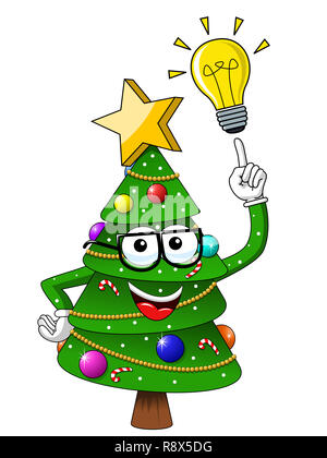 Christmas xmas tree character mascot cartoon idea isolated Stock Photo ...