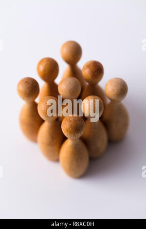 Business team uman resources concept. wooden block figures standing ...