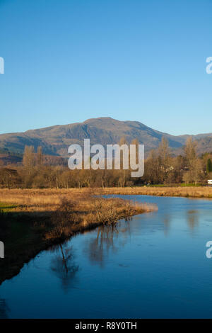 Looking over the River Teith to Ben Ledi from Callander Scotland Stock ...