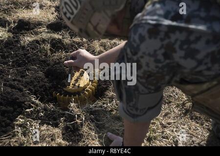 Mortar unexploded ordnance (UXO) from the war on Laos in Phonsavan ...
