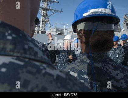 The US Navy's spruance class destroyer, USS MOOSBRUGGER (DD 980 ...