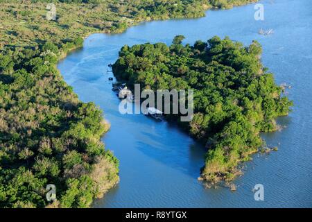aerial view of Howden Dyke Island near Goole, in the River Ouse Stock ...