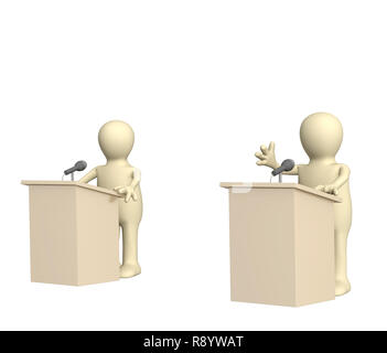 The 3d people - puppets, participating political debate. Objects over ...