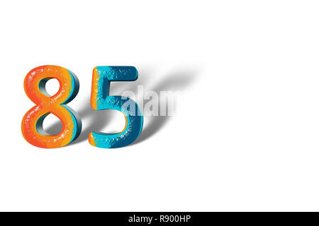 Green Number 85 isolated white background Stock Photo - Alamy