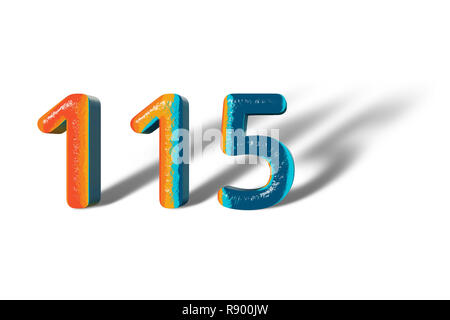 Green Number 115 isolated white background Stock Photo - Alamy