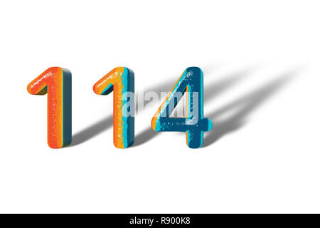 Green Number 114 isolated white background Stock Photo - Alamy