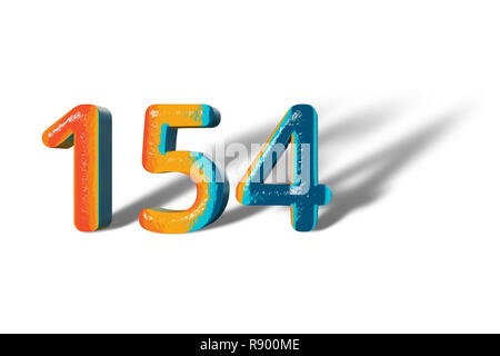Green Number 154 isolated white background Stock Photo - Alamy
