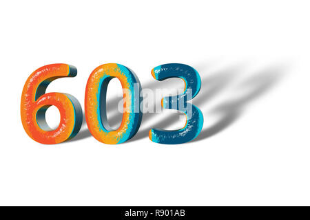 3D Number 3 three lively colours Stock Photo - Alamy