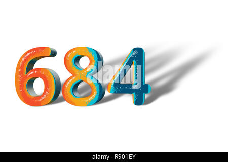 3D Number 4 four lively colours Stock Photo - Alamy