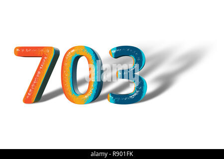 3D Number 3 three lively colours Stock Photo - Alamy