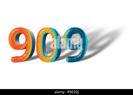 Rainbow font number 9 NINE 3D Stock Photo - Alamy