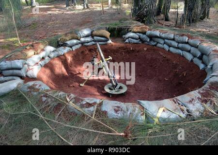 A mortar position set up position during a Defensive Operations ...
