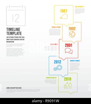 Vector vertical timeline template made from colorful papers Stock ...