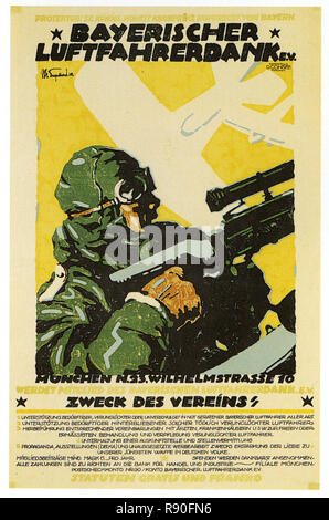 WW1 Vintage German propaganda poster showing German soldier wearing ...