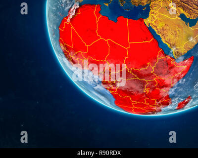 Africa on planet Earth from space. 3D illustration isolated on white ...