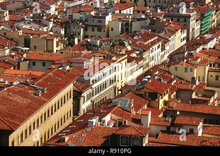 Florence, Italy. A birds eye view of the city landscape toward the ...