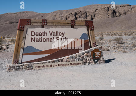 AUGUST 4 2018 - DEATH VALLEY, CALIFORNIA: Sign for Death Valley ...