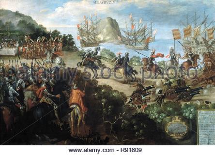Hernan Cortes, Spanish Conquistador, Battle in Tlascalan Territory ...