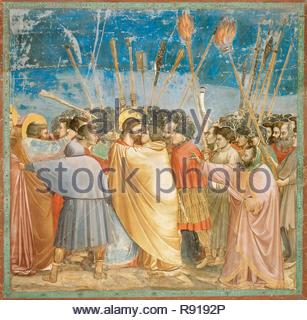 The Kiss of Judas by Giotto di Bondone c. 1305 Fresco, Scrovegni Stock ...