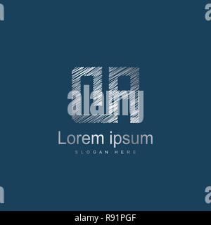 Initial letter DA logo template colored blue circle swoosh design for ...