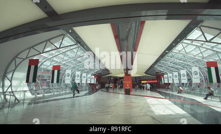 Ferrari World Theme Park entrance hall interior Stock Photo - Alamy
