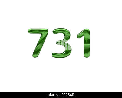 3D Number 731 seven hundred thirty one lively colours Stock Photo - Alamy