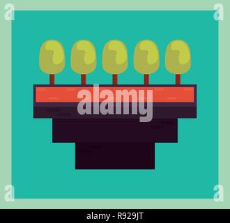 video game level trees base grid background vector illustration Stock ...