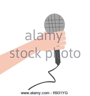 Hand Holding Microphone Stock Vector Art & Illustration, Vector Image ...