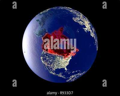 Canada from space on model of planet Earth with country borders and ...