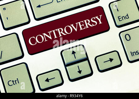 Writing note showing Controversy. Business photo showcasing ...