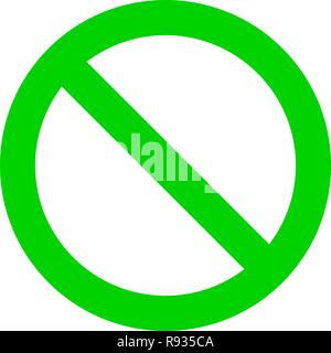 No sign - green thick simple, isolated - vector illustration Stock ...